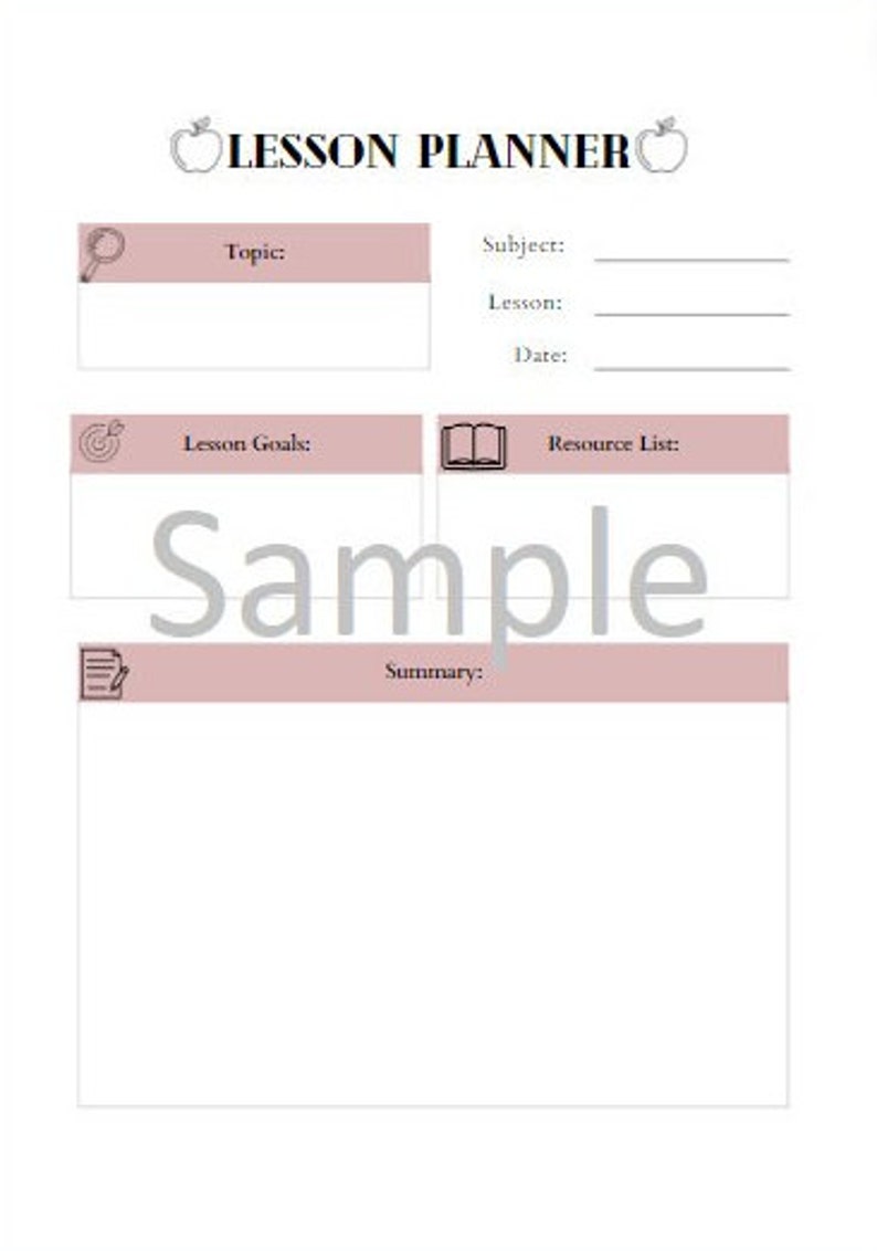 Weekly Lesson Plan Template Template for Educators - Etsy
