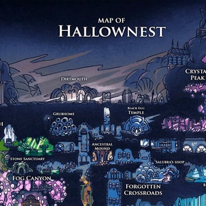 Hollow Knight Map Poster, Game Art Wall Decor, Hallownest World Map ...