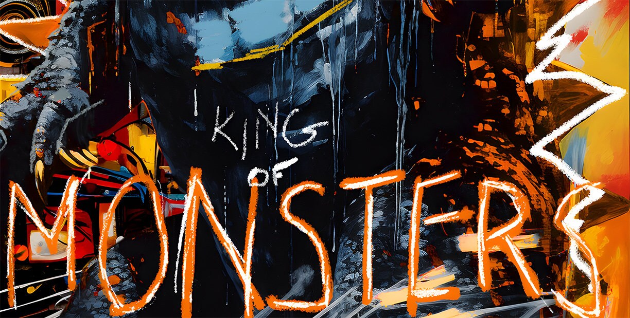 Godzilla Gojira King of the Monsters Jean Michel Basquiat Inspired Pop ...