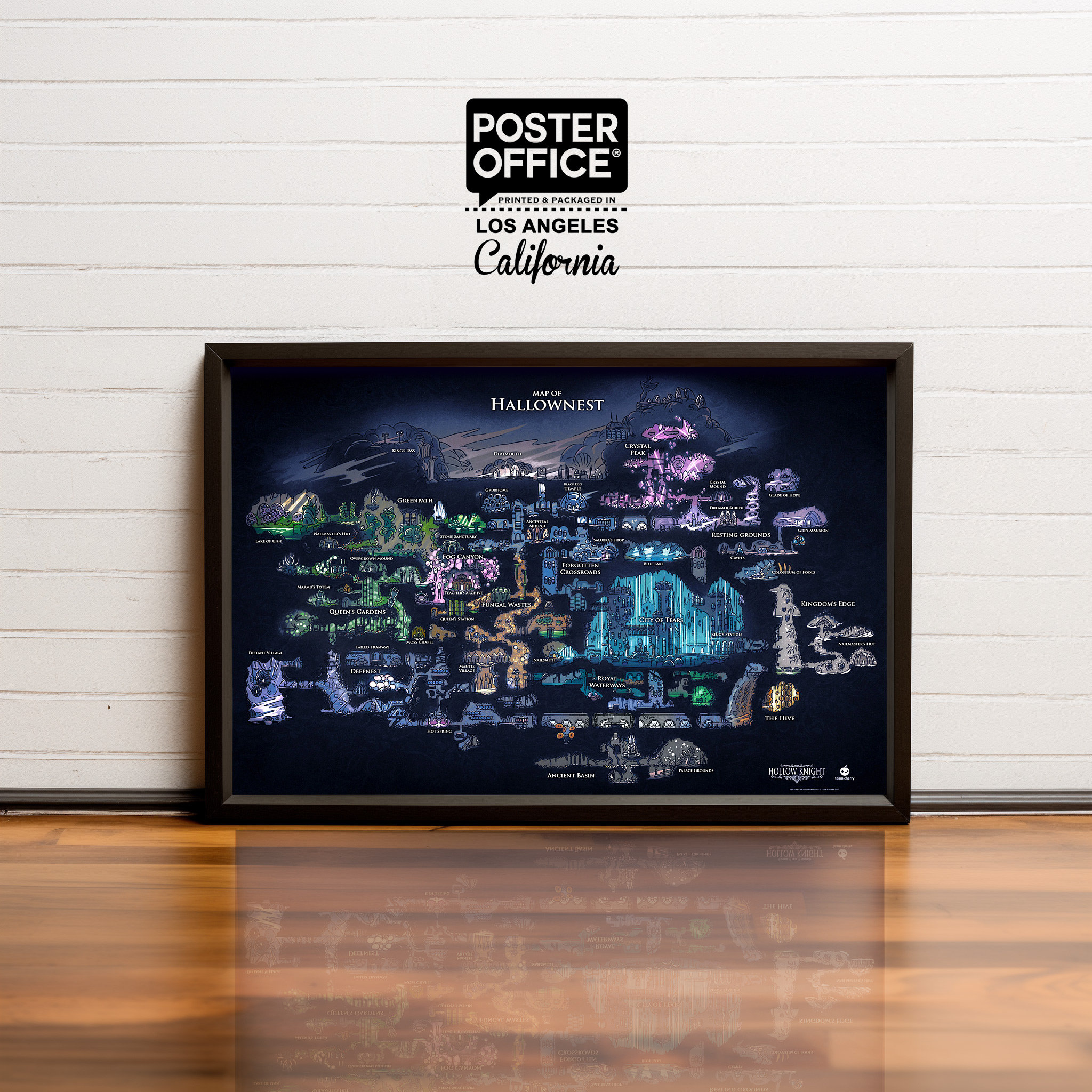 Hollow Knight Map Poster, Game Art Wall Decor, Hallownest World Map ...