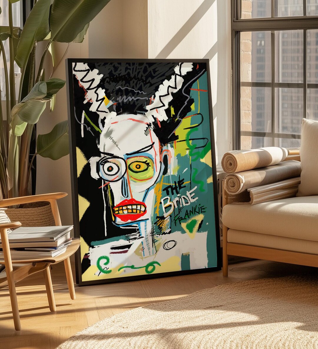 Bride of Frankenstein Abstract Art Print Horror Poster – Graffiti Pop ...