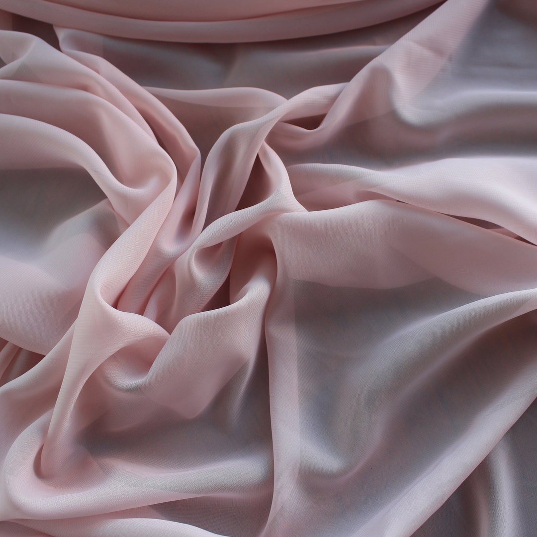 Powder Pink Chiffon See Through Fabric,dusty Pink Sheer Fabric ...