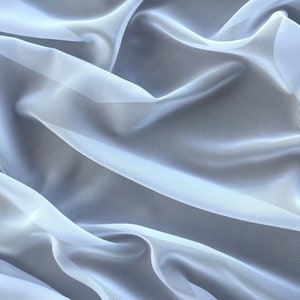 White Chiffon See Through Fabric, White Sheer Chiffon Fabric by the ...