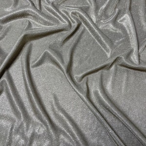 Silver Metallic Stretch Lurex Glitter Fabric, Shimmer Fabric for ...