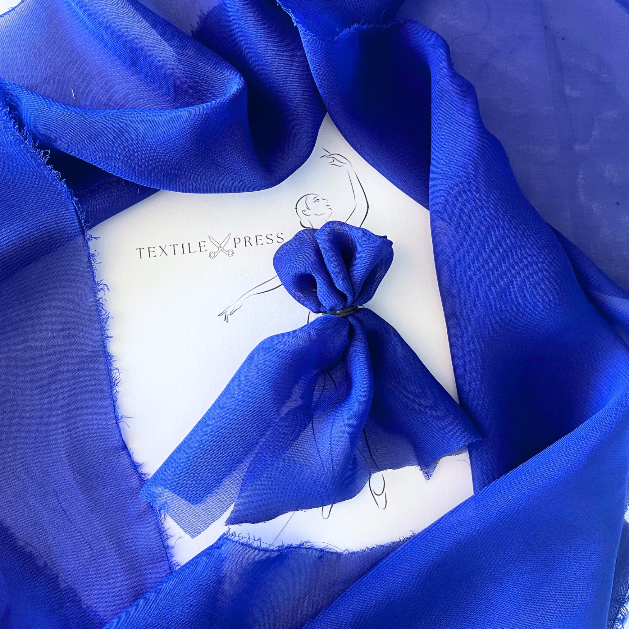 Royal Blue Chiffon Fabric by Yard, Sheer Blue Fabric See Through Solid ...