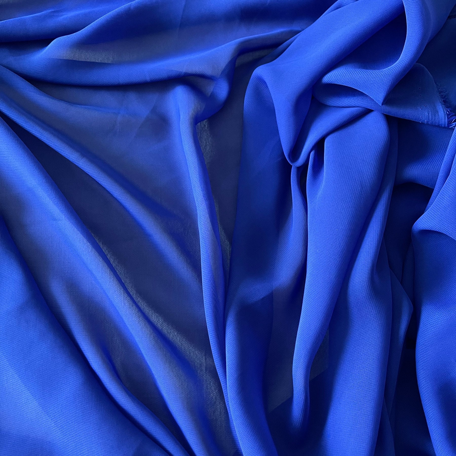 Royal Blue Chiffon Fabric by Yard, Sheer Blue Fabric See Through Solid ...