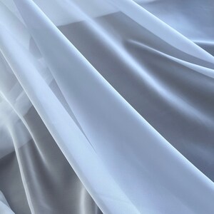 White Chiffon See Through Fabric, White Sheer Chiffon Fabric by the ...