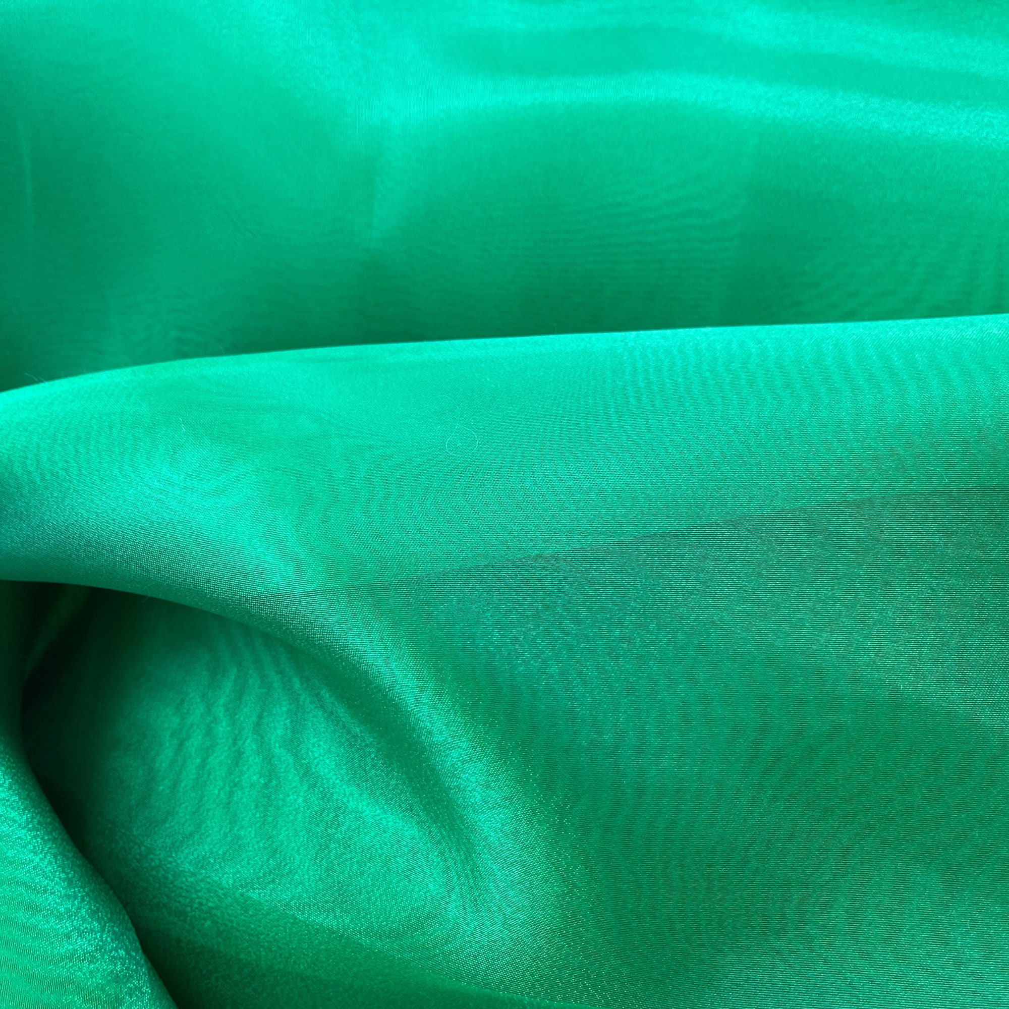 Green Crystal Organza Fabric by the Yard, Kelly Green Sheer Organza ...