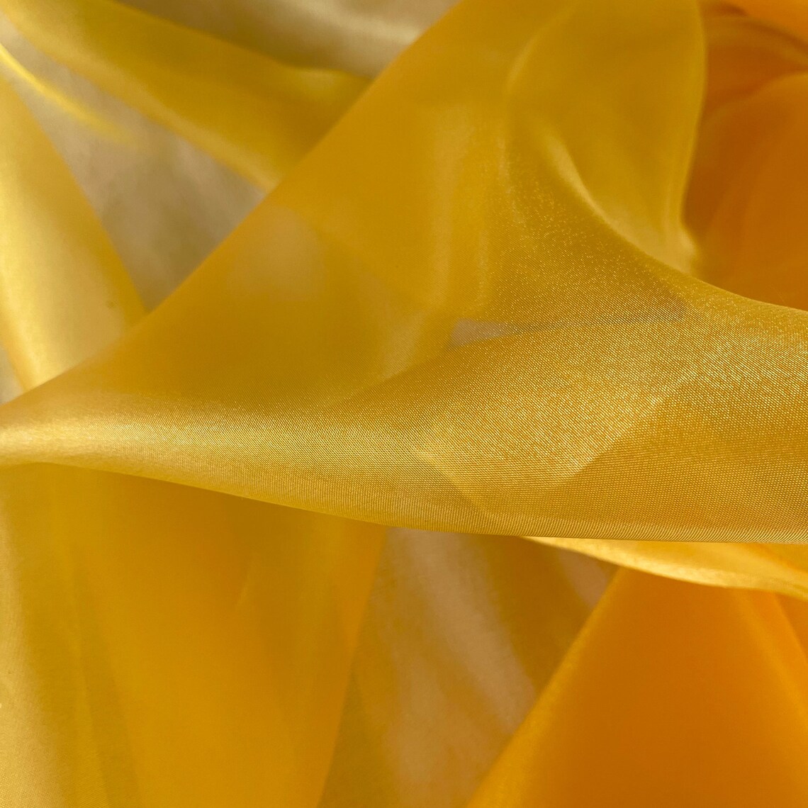 Yellow Crystal Organza Fabric by the Yard Yellow Sheer - Etsy