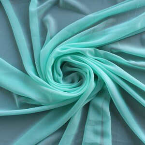 Mint Chiffon Fabric by Yard Sheer Green Material, Light Green Chiffon ...