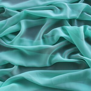 Mint Chiffon Fabric by Yard Sheer Green Material, Light Green Chiffon ...