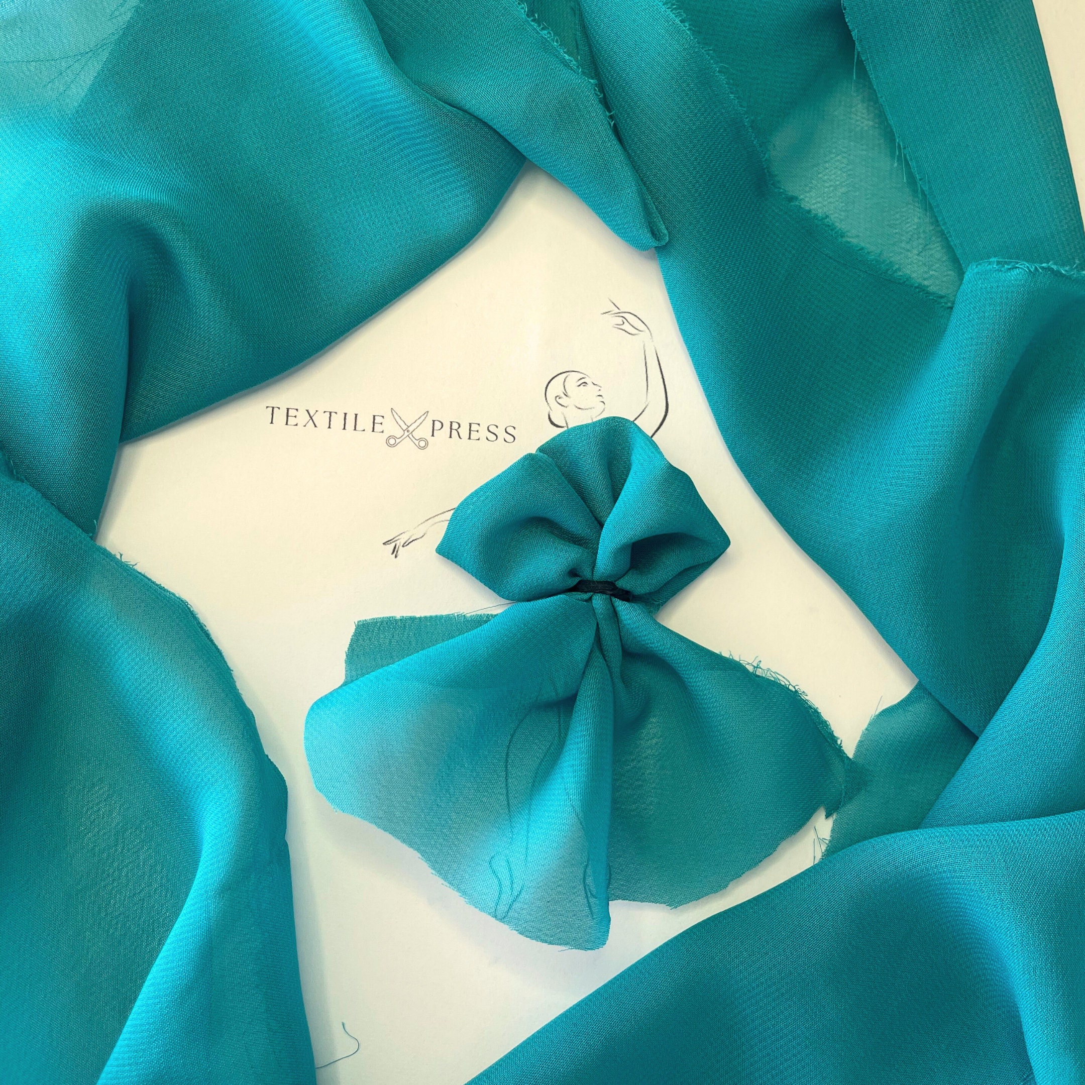 Aqua Green Chiffon Sheer See Through Fabric, Green Solid Chiffon by ...