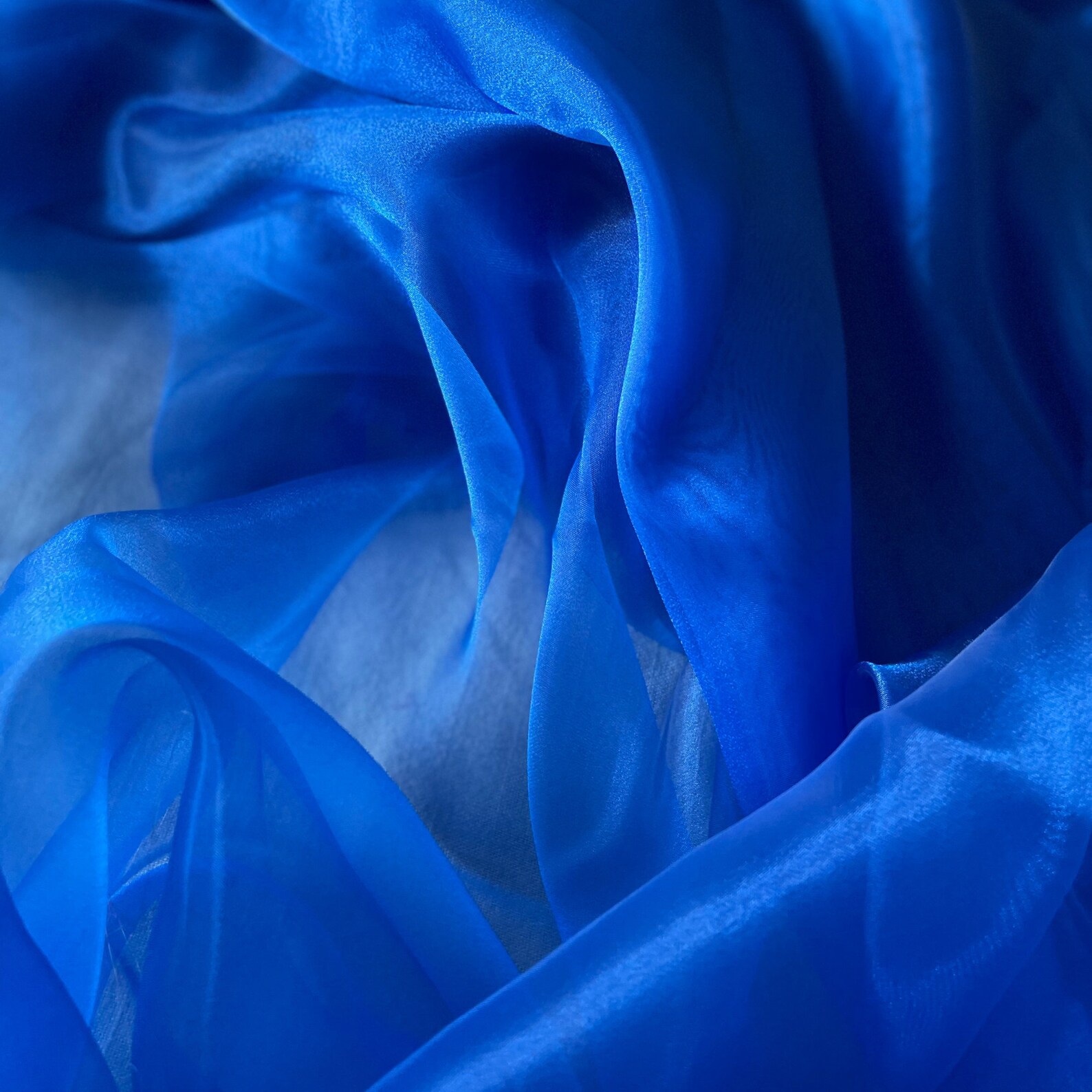 Royal Blue Crystal Organza Fabric by the Yard,lightweight Blue Material ...