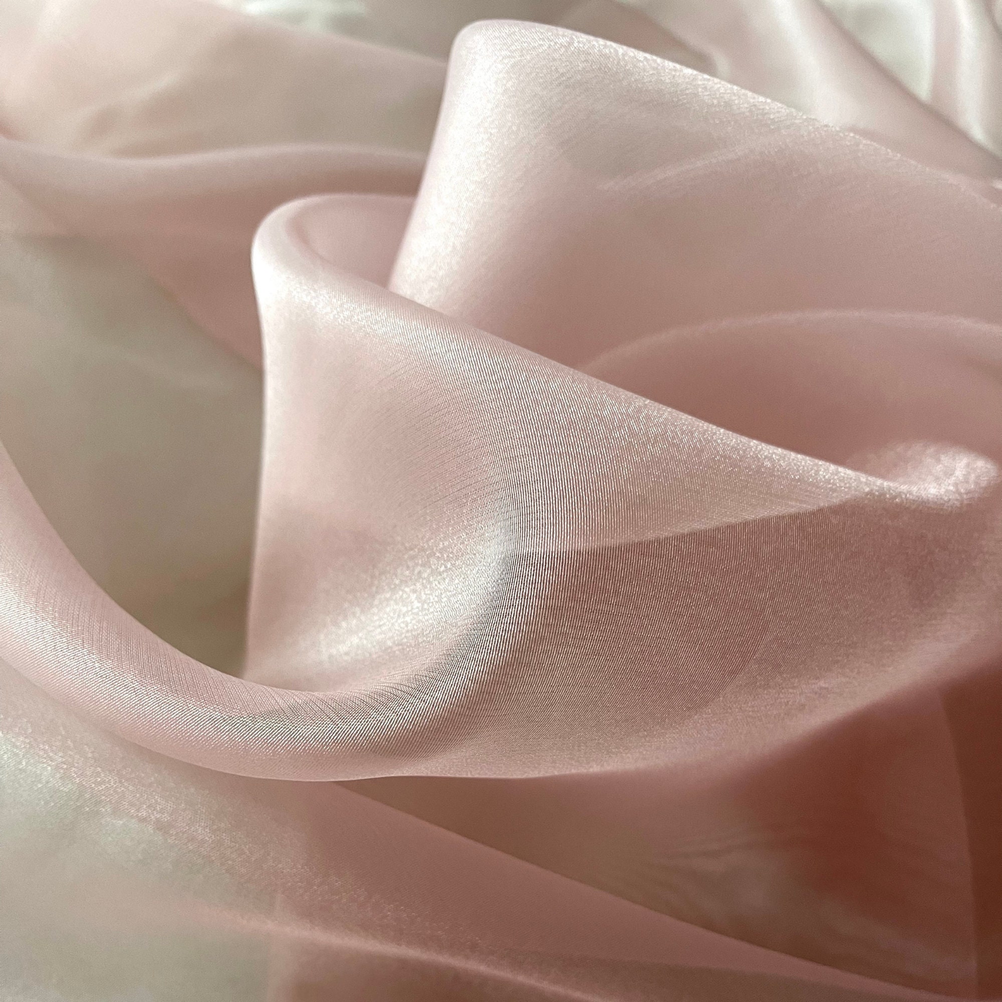 Blush Pink Crystal Organza Fabric by the Yard, Pale Pink Sheer Organza ...