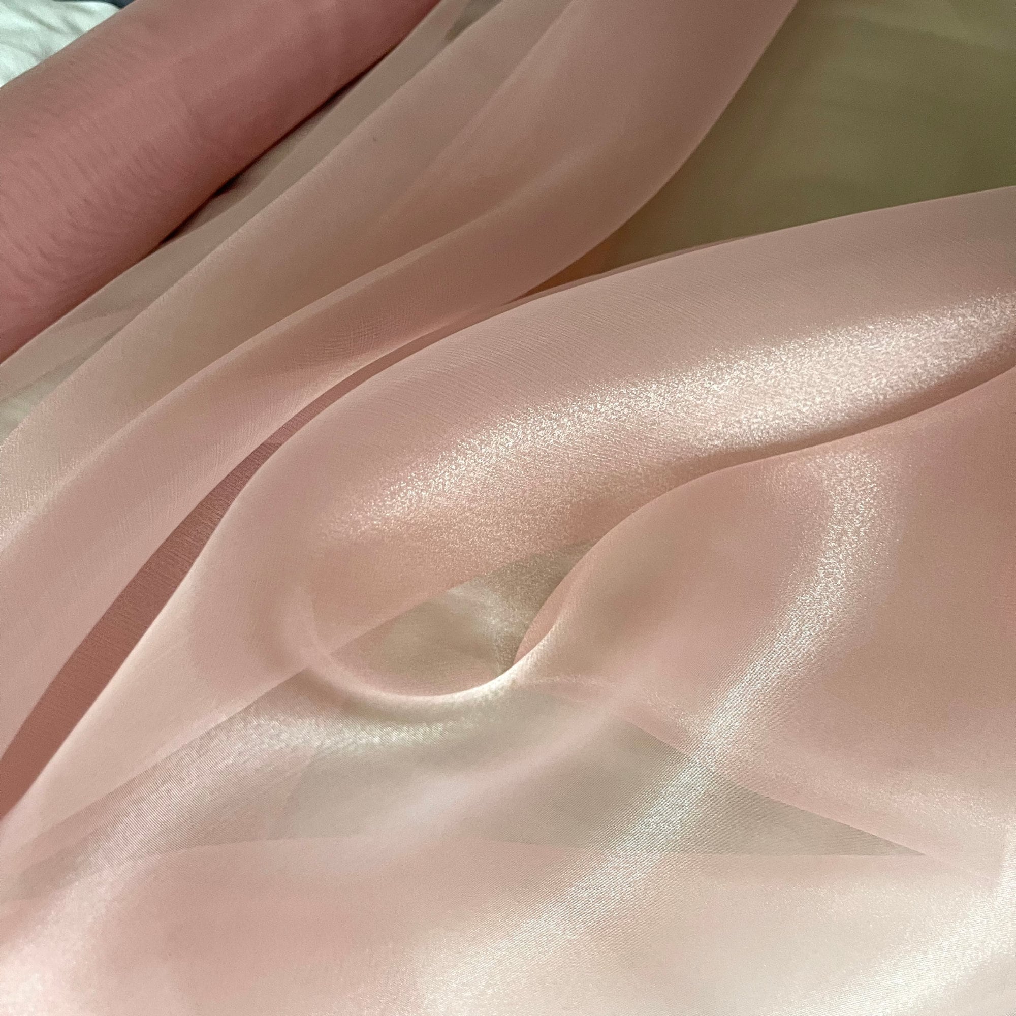 Blush Pink Crystal Organza Fabric by the Yard, Pale Pink Sheer Organza ...