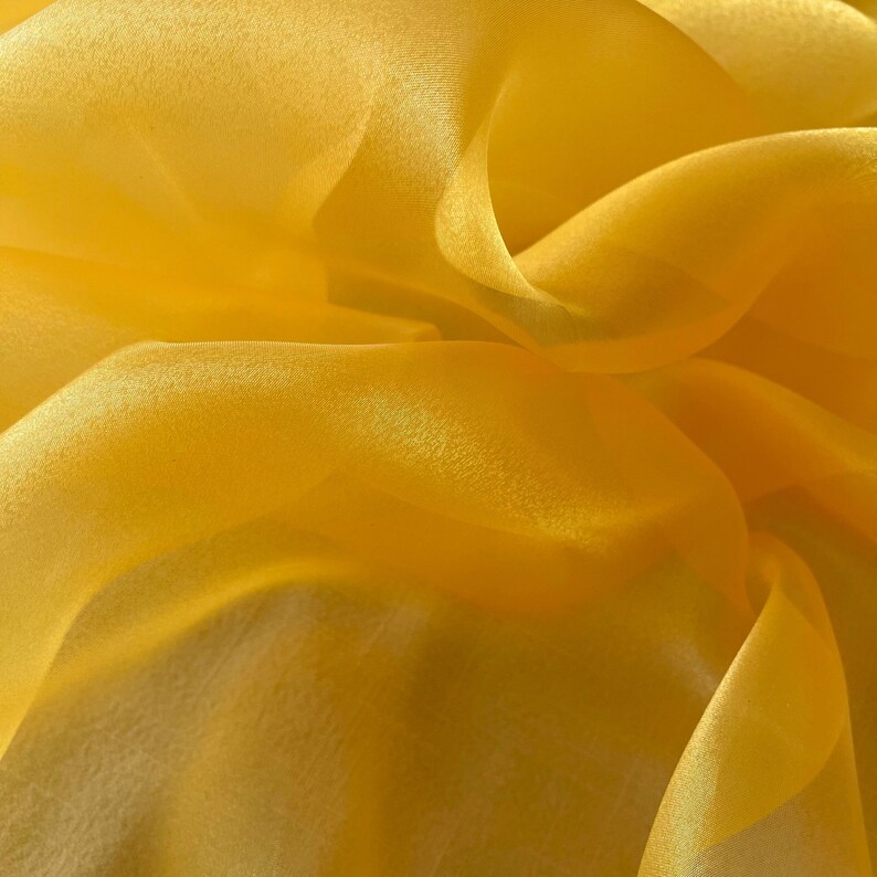 Yellow Crystal Organza Fabric by the Yard Yellow Sheer - Etsy