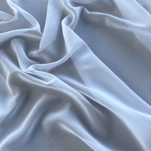 White Chiffon See Through Fabric, White Sheer Chiffon Fabric by the ...