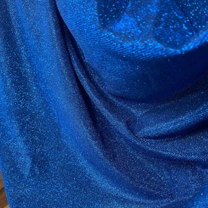 Royal Blue Stretch Lurex Glitter Fabric, Shimmer Fabric for Gown, Blue ...