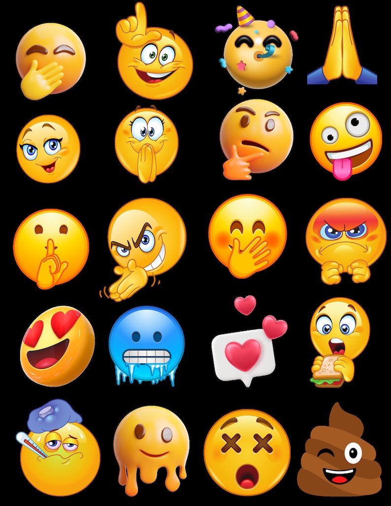 Cute Emoji Stickers - Etsy