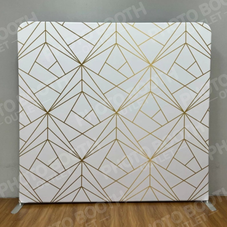 Gold Geometric Shapes Backdrop for Photo Booths, Pillow Cover Tension ...
