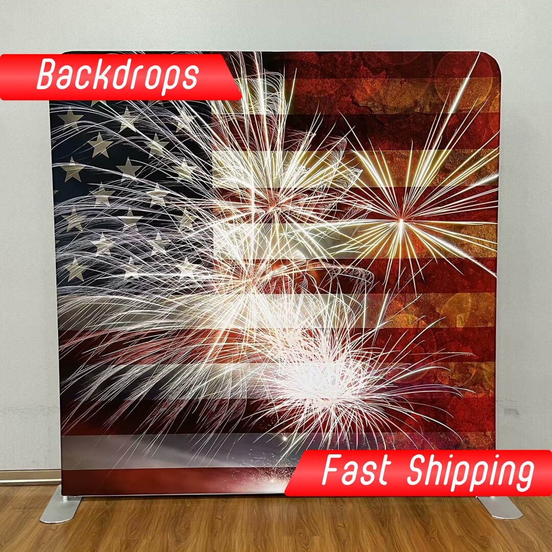 Patriotic Fourth of July Backdrop for Photo Booths, Pillow Cover ...