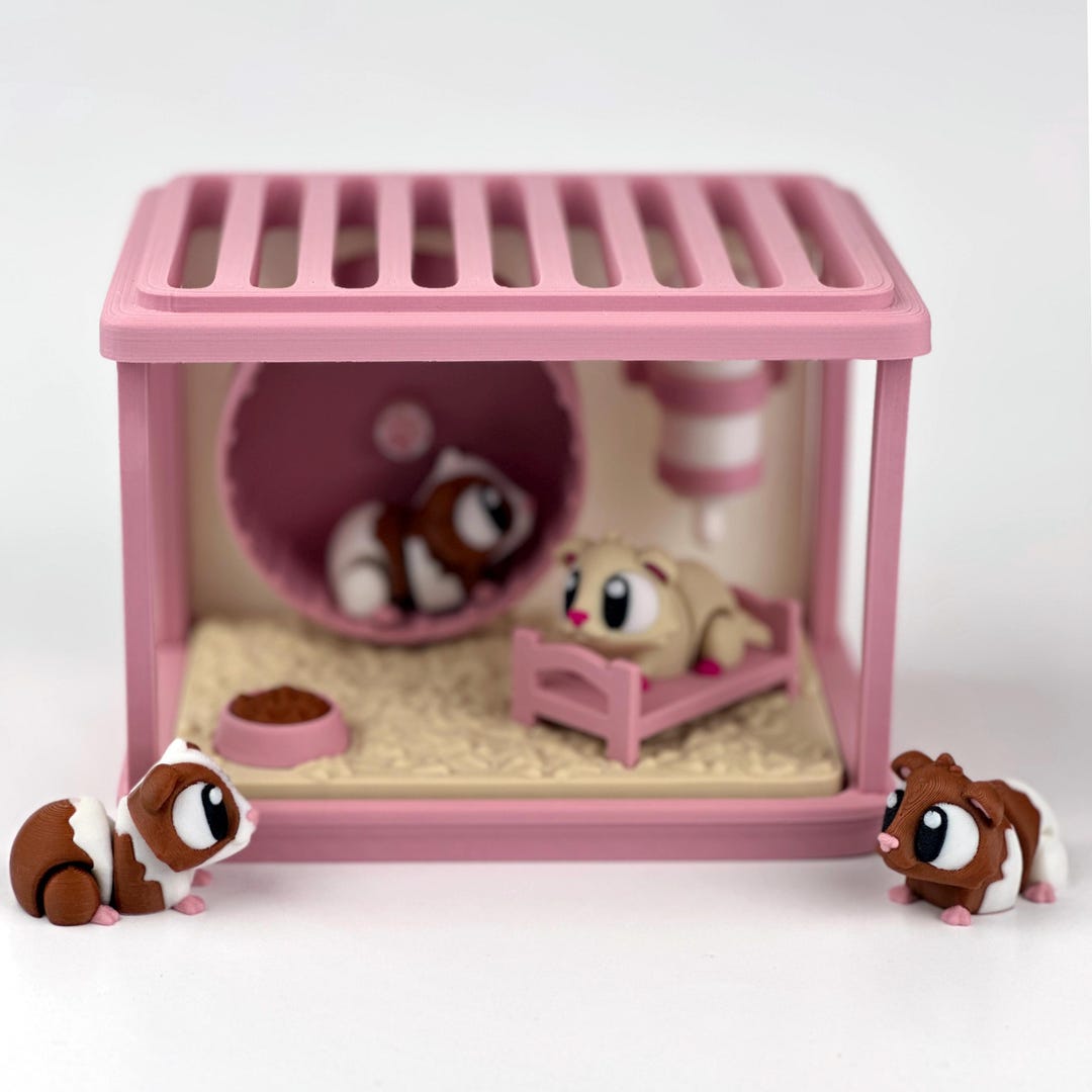 Mini Hamster Habitat Playset: Adorable Pet Scene with Articulated ...