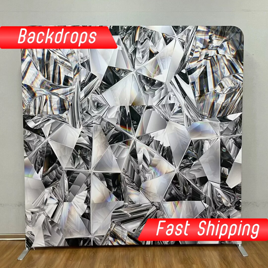 Diamonds Themed Backdrop for Photo Booths, Pillow Cover Tension ...