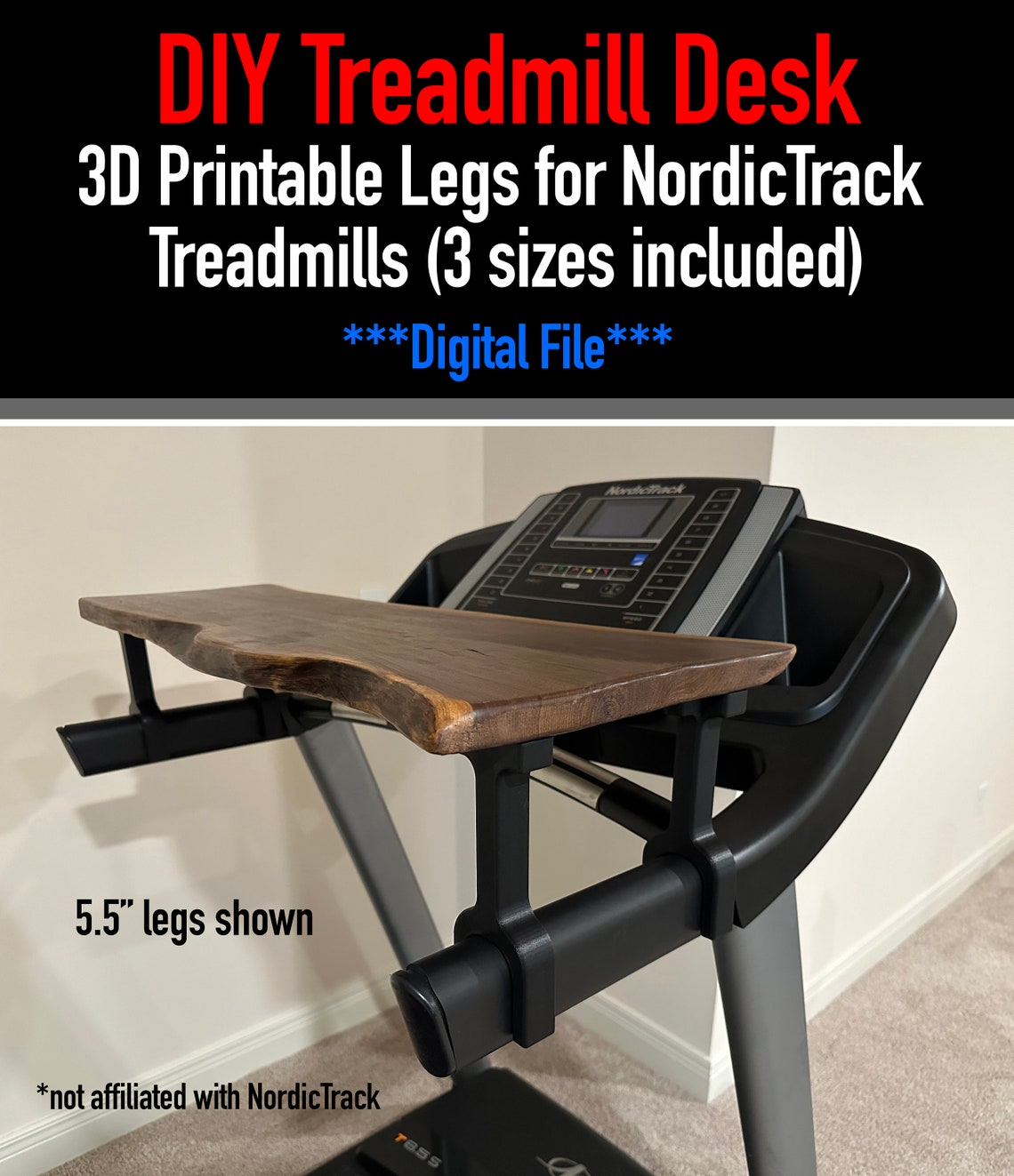 Digital File ONLY - Desk Legs for Nordictrack Treadmill - 3 Sizes - STL ...