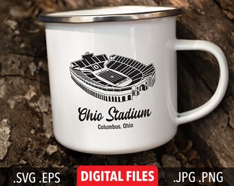 Ohio Stadium Buckeyes Football Mug T-shirt OSU Columbus Scarlet Gray ...
