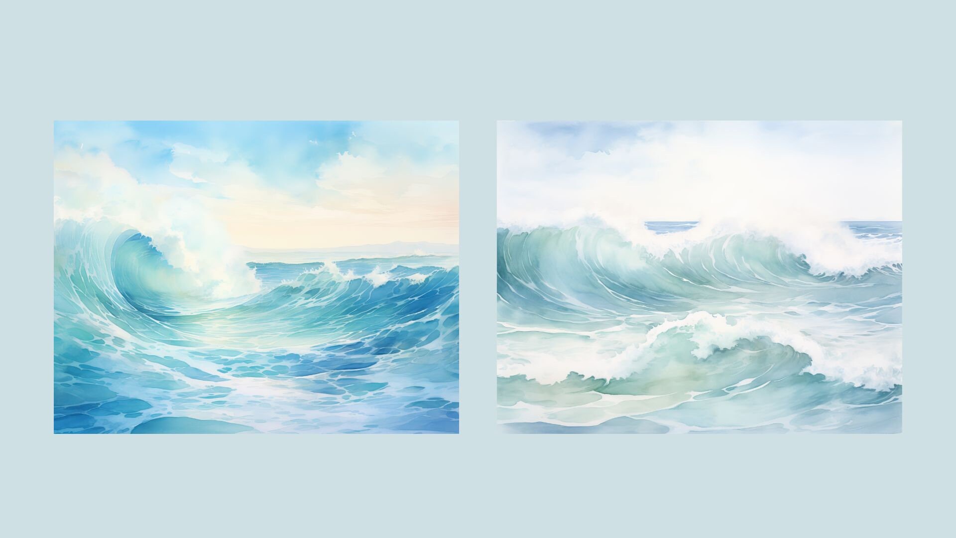 Watercolor Ocean Junk Journal Kit Blue Waves Journal Pages - Etsy