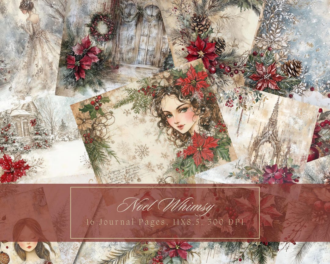 Christmas Magic Junk Journal Kit Winter Journal Digital Paper ...