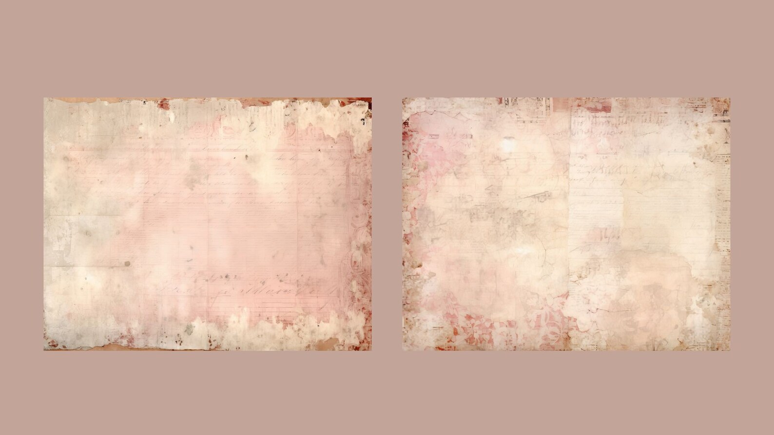 Pink Vintage Paper Junk Journal Kit Digital Paper Texture Grunge Sheets ...