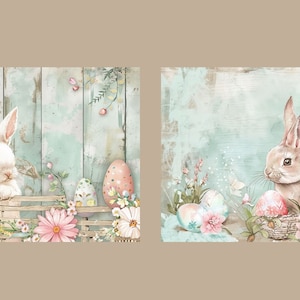 Easter Bunnies Junk Journal Kit Easter Eggs Vintage Ephemera Bunny ...