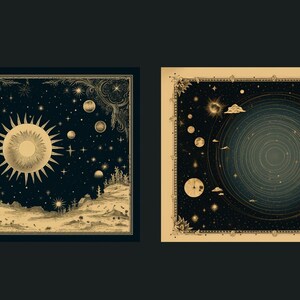 Vintage Celestial Junk Journal Kit Astronomy Printable Pages Sun and ...