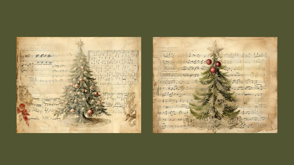 Christmas Tree Junk Journal Kit Winter Vintage Ephemera Noel Journal ...