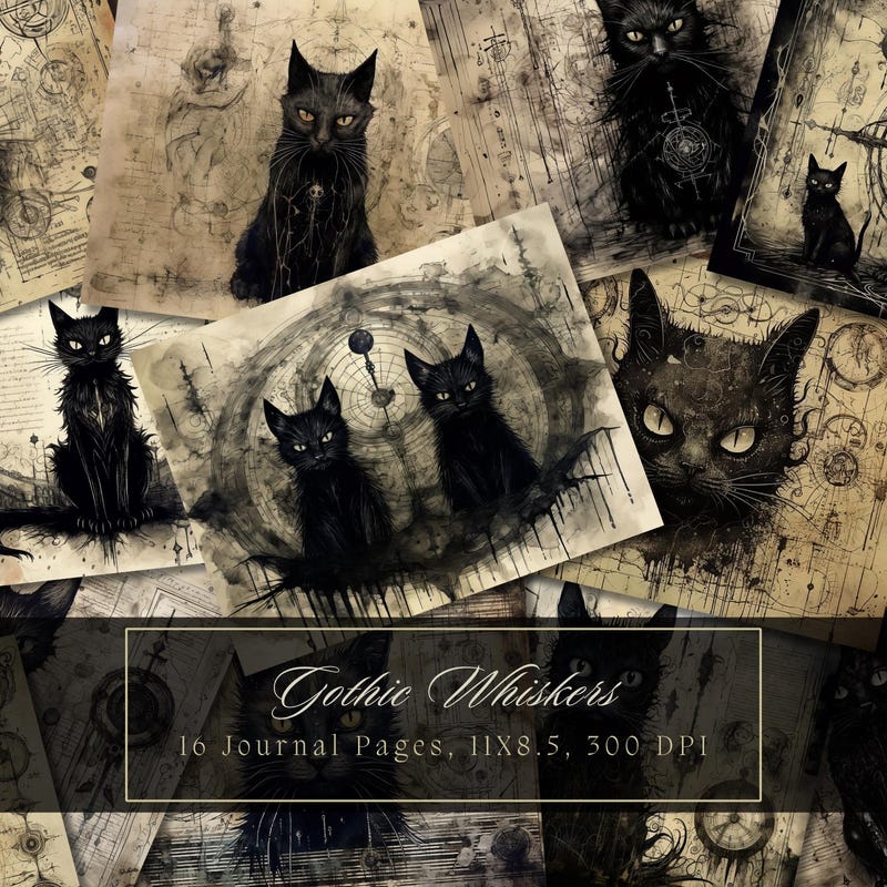 Black Cat Collage - Etsy