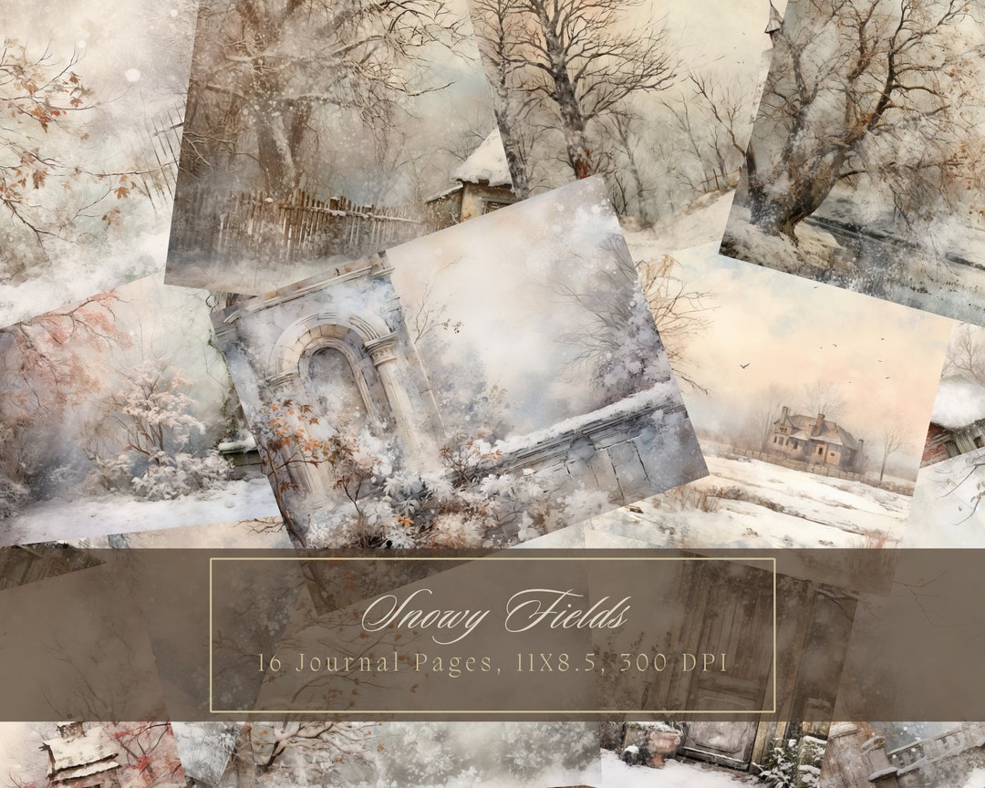 Winter Junk Journal Kit Snow Collage Printable Journal Pages Vintage ...