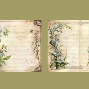 Wildflower Junk Journal Kit Floral Double Journal Pages Flower Digital ...