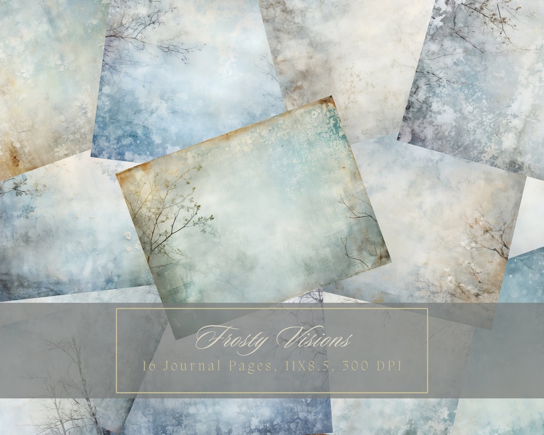 Watercolor Shabby Winter Background Junk Journal Paper Snowy Journal ...