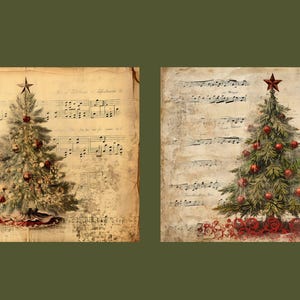 Christmas Tree Junk Journal Kit Winter Vintage Ephemera Noel Journal ...