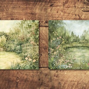 Watercolor Garden Glade Junk Journal Paper Botanical Background Journal ...