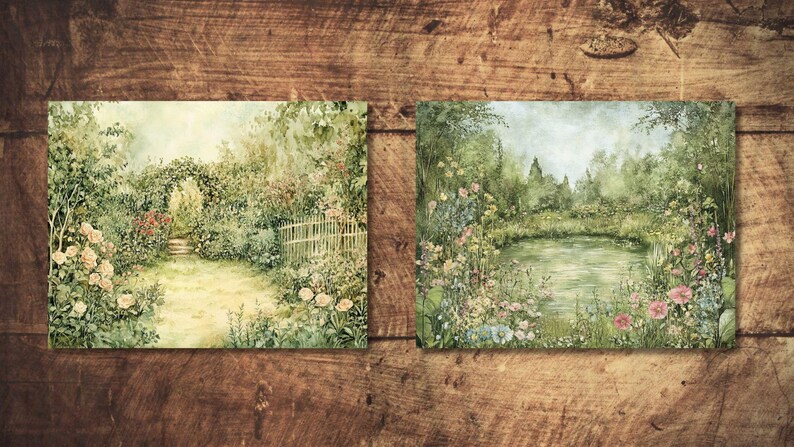 Watercolor Garden Glade Junk Journal Paper Botanical Background Journal ...