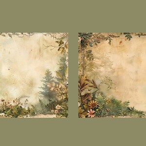 Watercolor Forest Junk Journal Paper Vintage Forest Background Journal ...