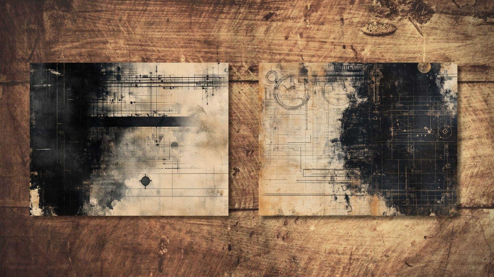 Dark Collage Junk Journal Kit Black Digital Paper Texture Grunge Sheets ...