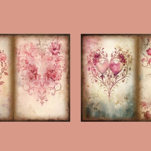 Floral Hearts Junk Journal Kit Vintage Love Letter Digital Paper for ...