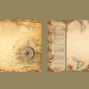 Maps and Compass Travel Printable Junk Journal Pages Grunge Paper ...