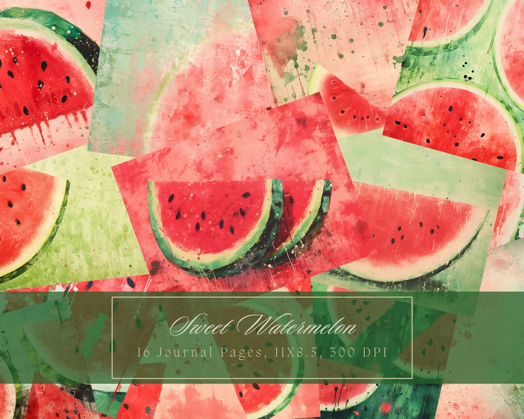 Watermelon Junk Journal Kit Vintage Ephemera Journal Watermelons ...