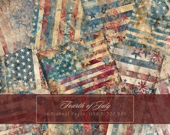 America Junk Journal Kit Patriotic 4th of July Papers Independence Day ...