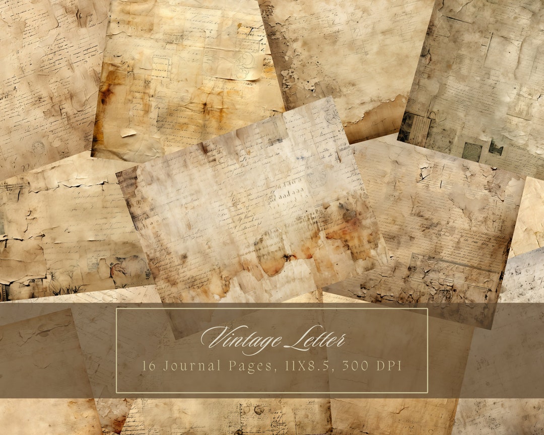 Vintage Paper Junk Journal Kit Brown Digital Paper Texture Grunge ...