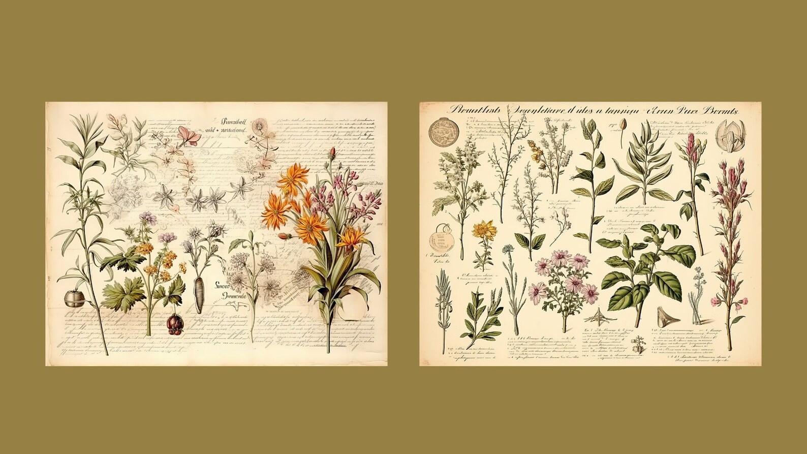 Botanical Herbs Junk Journal Kit Botany Collage Sheet Herbal Digital ...